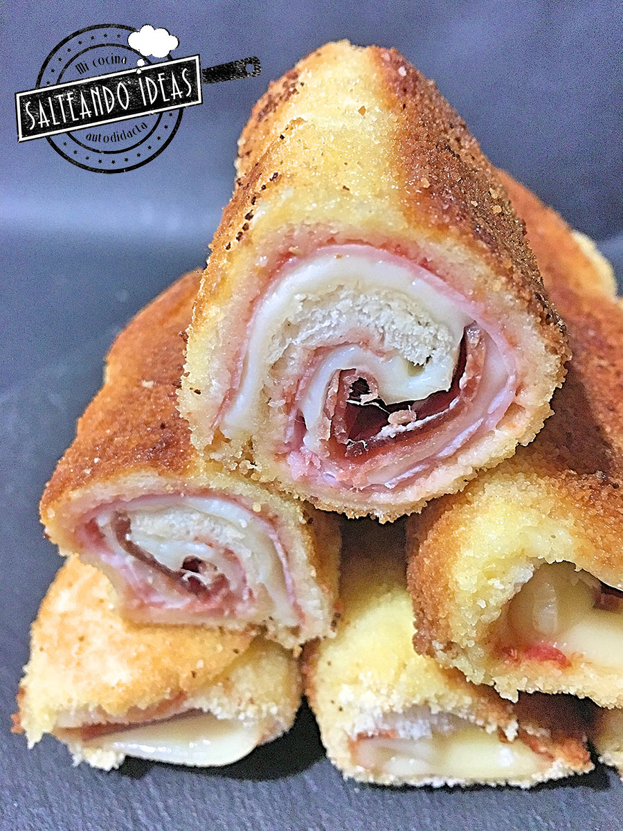 Rollitos de pan de molde rebozados | Salteando ideas